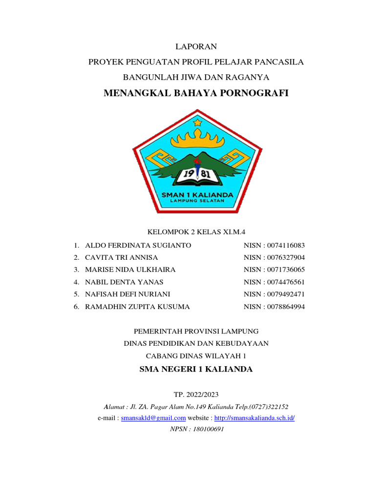Contoh Laporan P5 | Pdf