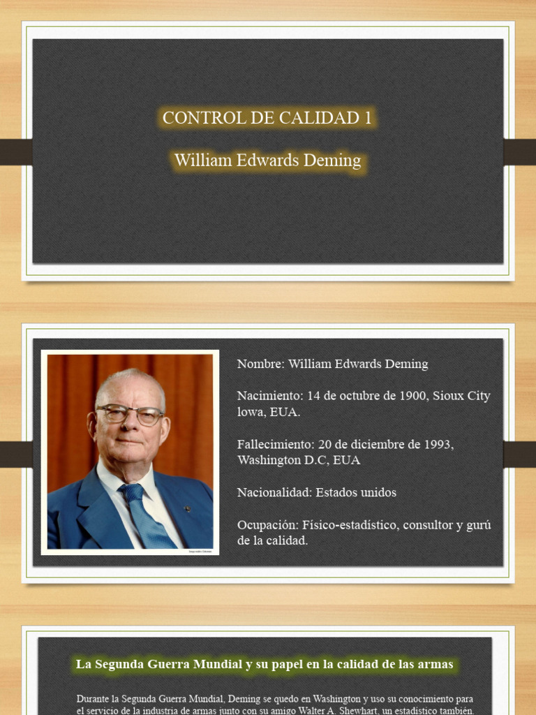 Deming: Control de Calidad y Mejora Continua | PDF | Calidad (comercial)