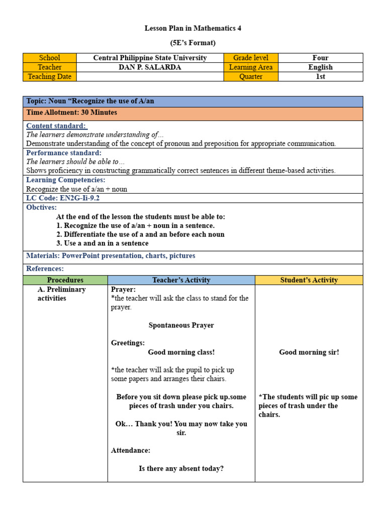 Semi Detailed Lesson Plan in Science | PDF | Lesson Plan | Teachers