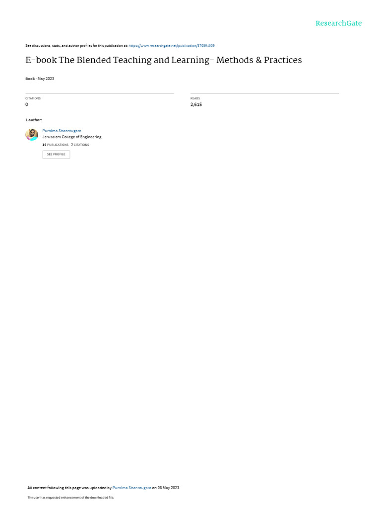 E BookTheBlendedTeachingandLearning MethodsPractices | Download Free PDF | Learning | Pedagogy