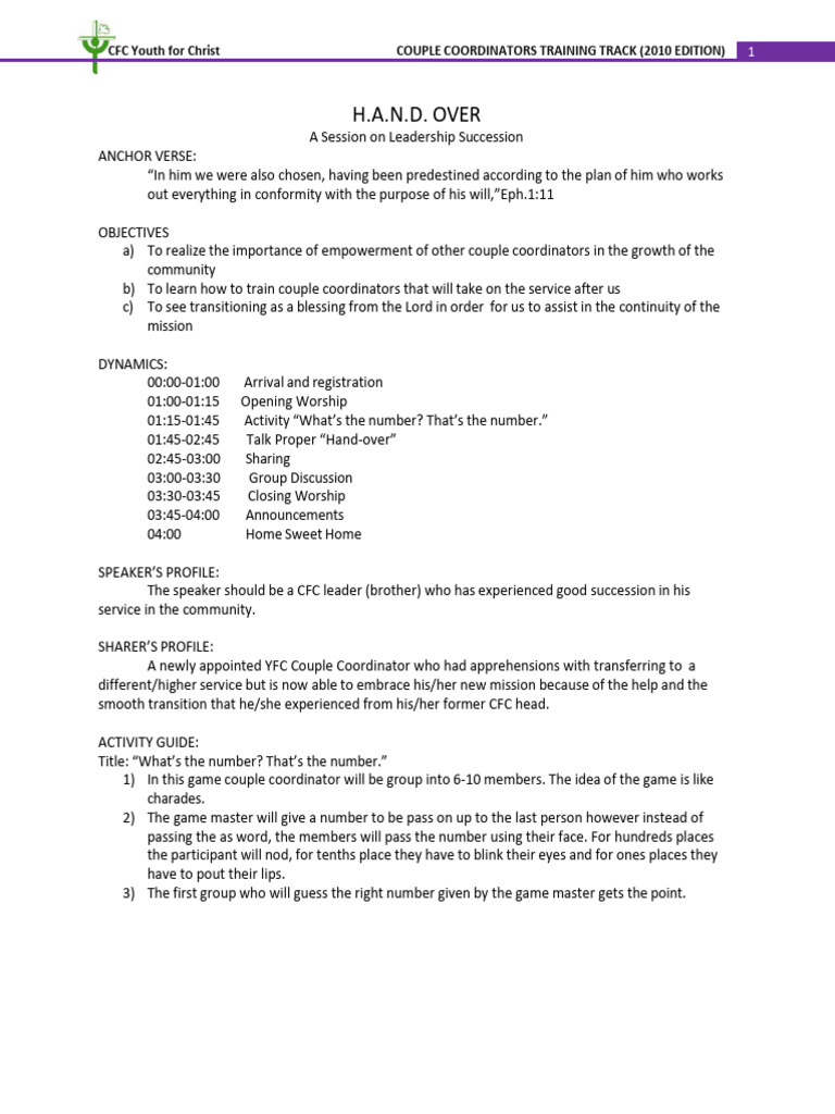HANDOVER Leadership Succession | PDF | Christian Mission | Paul The Apostle