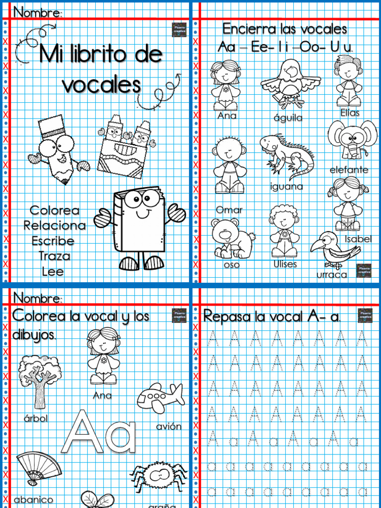 Librito de Vocales | PDF | Caso de carta | Ortografía