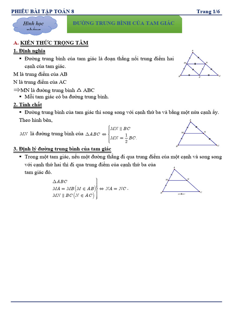 Đư NG Trung Bình C A Tam Giác | PDF