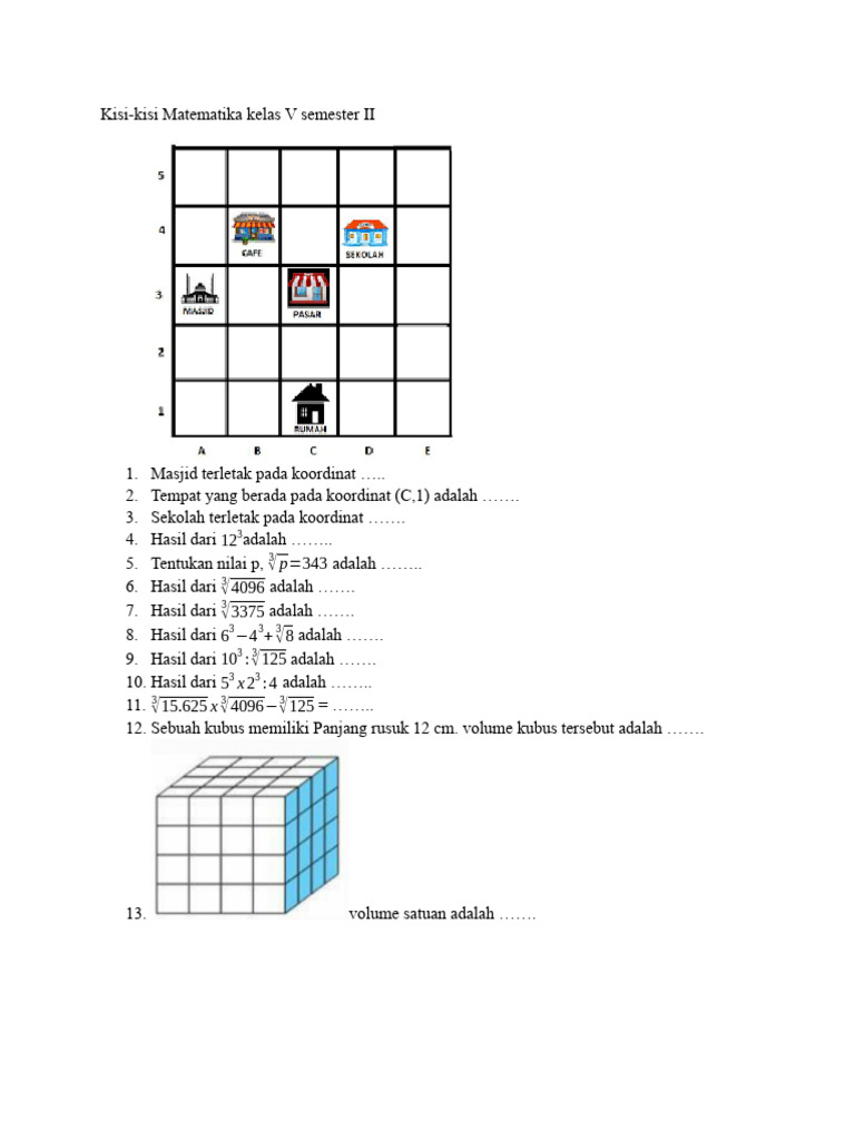 Kisi-Kisi Matematika | PDF