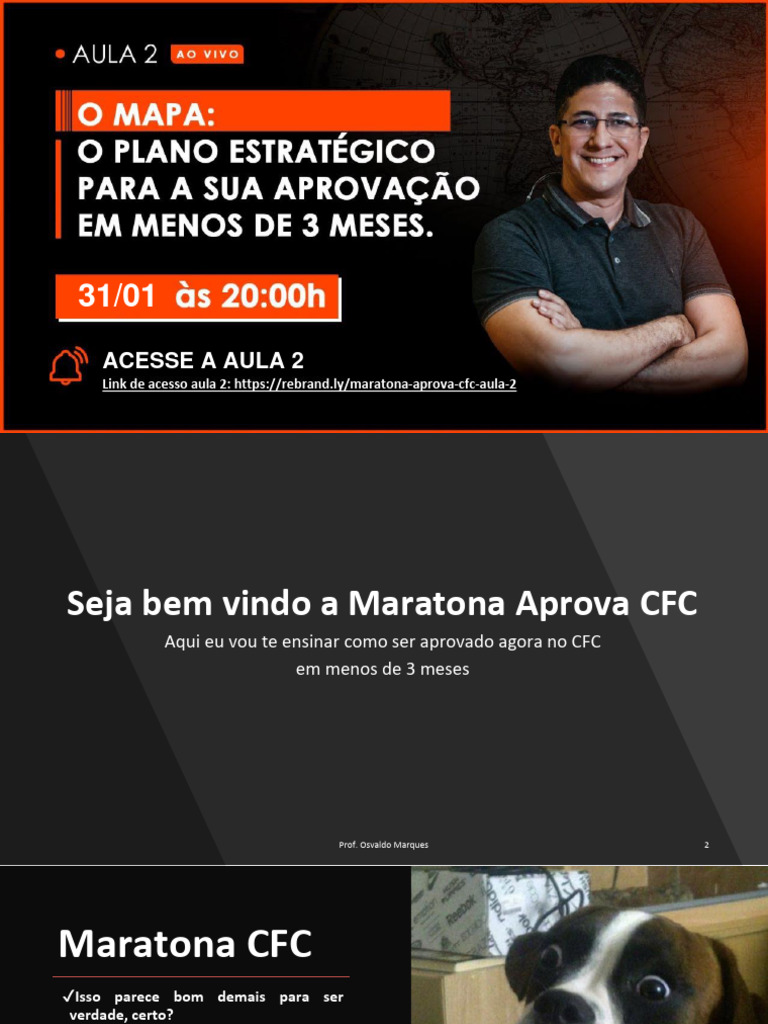 COMENTADO - Aula 2 - Maratona Aprova CFC | PDF | Carreira e Crescimento