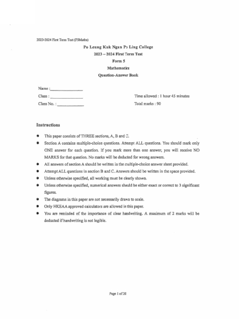 First Term Test | PDF