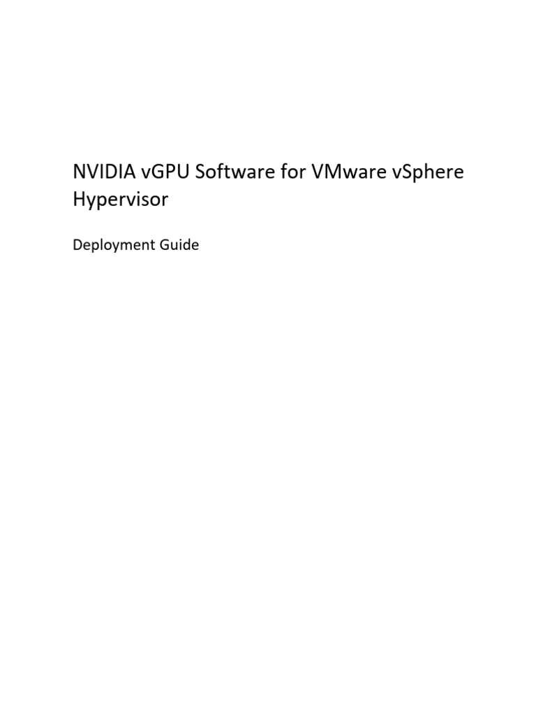 Deployment Guide vGPU Software VMware Vsphere | Download Free PDF ...