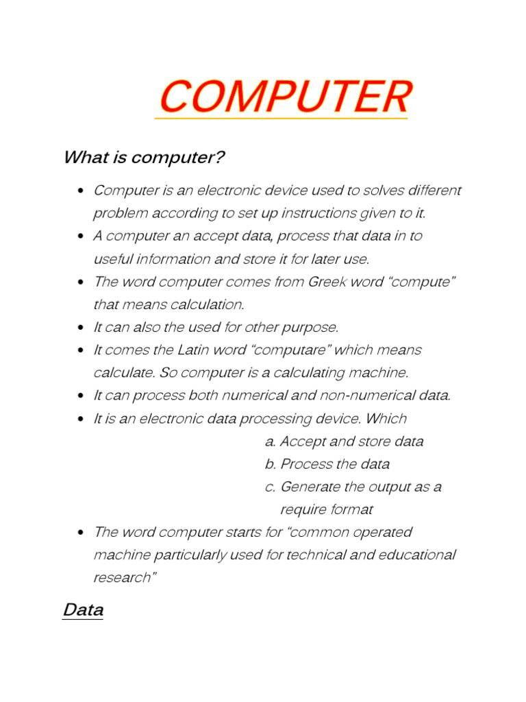 COMPUTER | Download Free PDF | Random Access Memory | Computer Data Storage