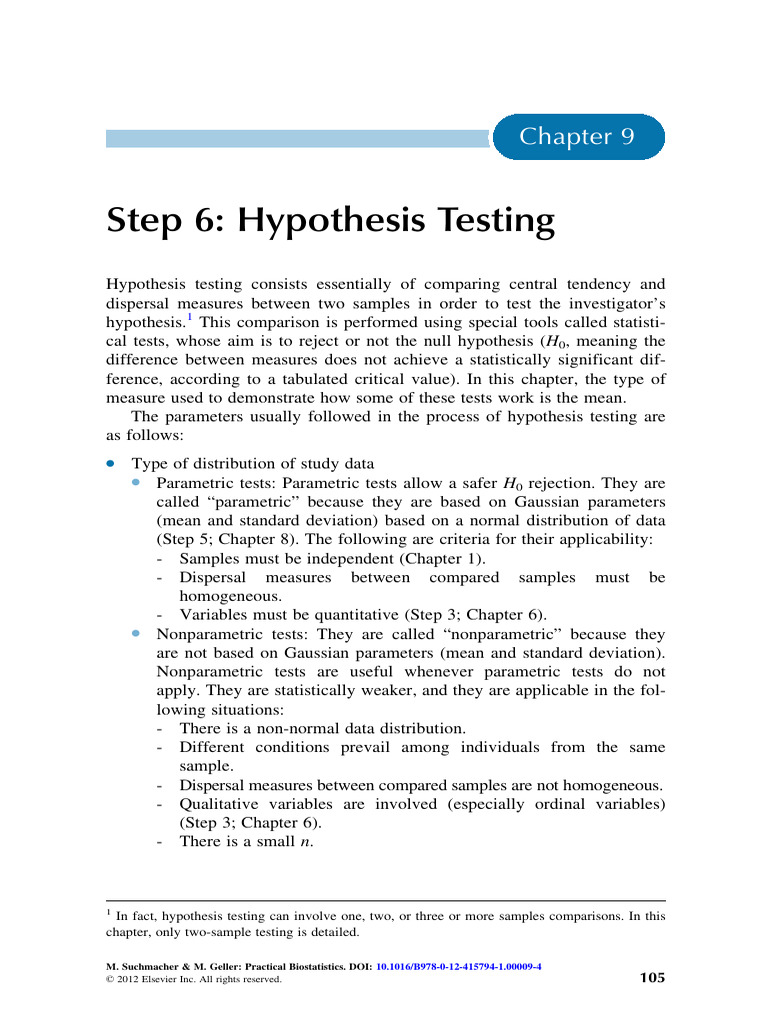 Biostatistics: Hypothesis Testing | PDF | Student's T Test | Statistics