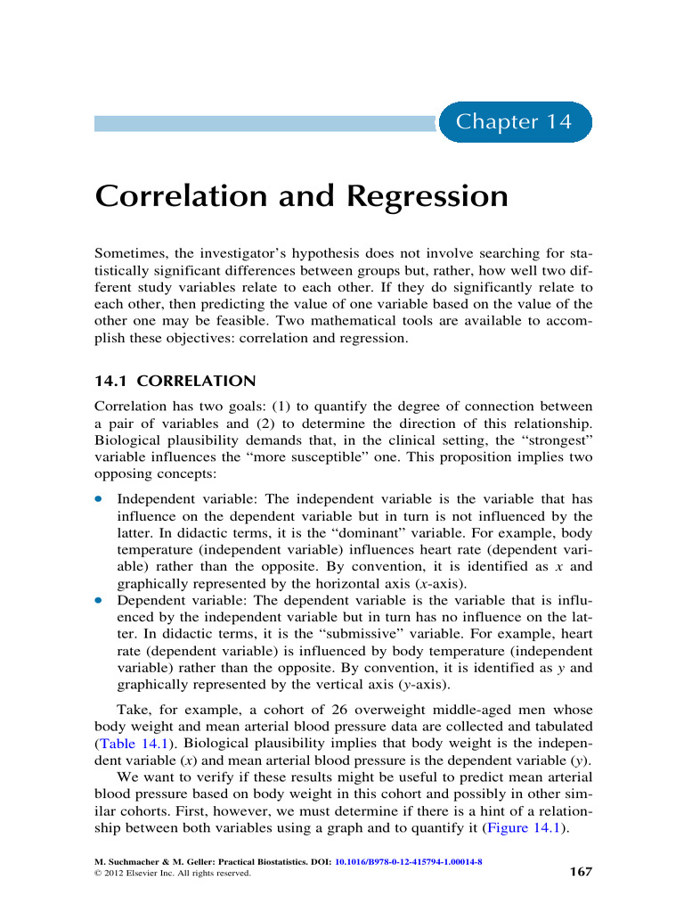 Chapter 14 - Correlation and Regression - 2012 - Practical Biostatistics | PDF | Linear ...