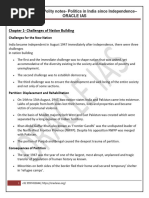 Class 12 Notes on Nation Building Challenges | PDF | Partition Of India ...