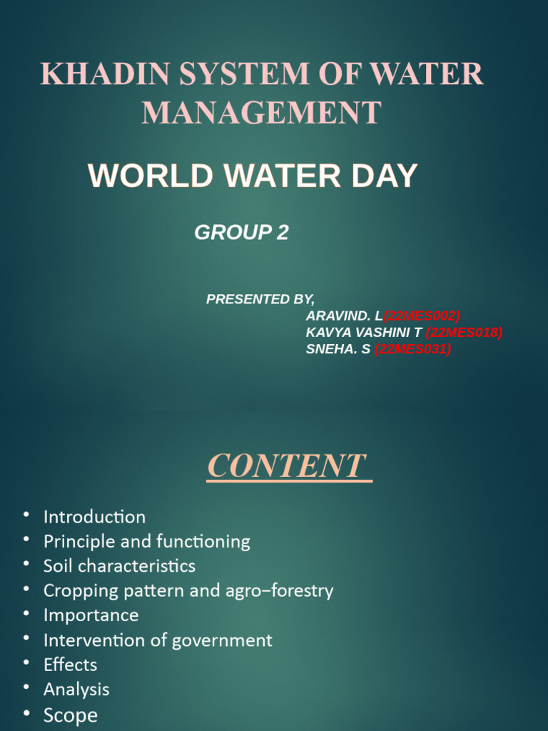 On Khadin System of Water Harvesting | PDF | Soil | Agriculture