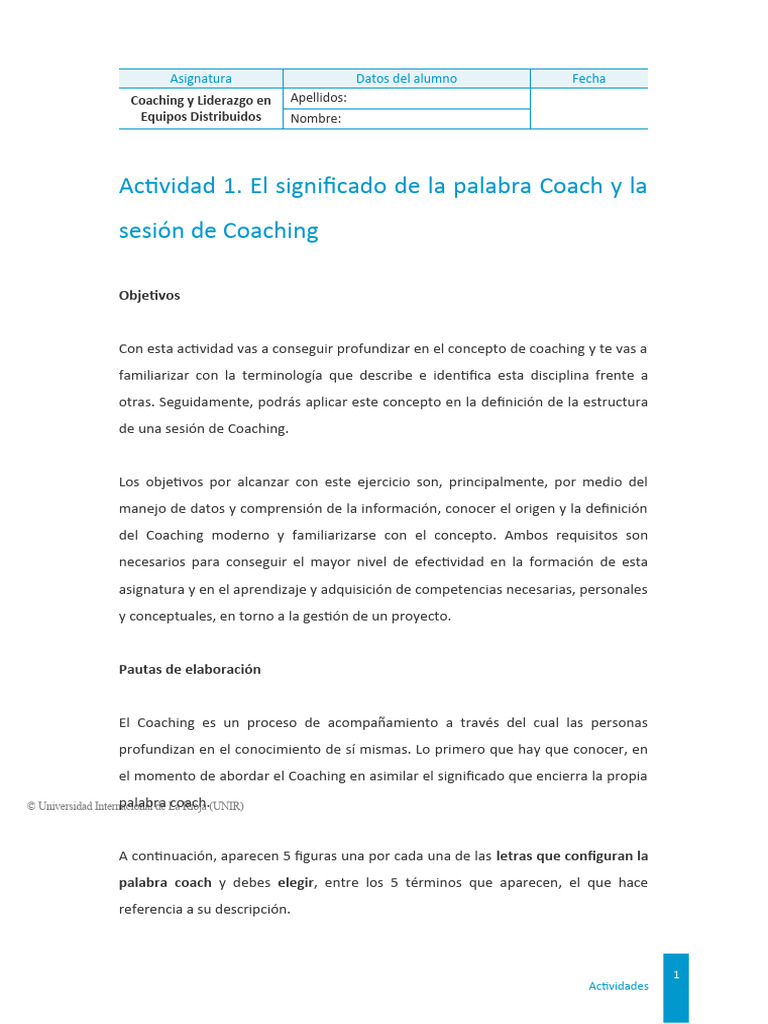Significado de Coaching y su Estructura | PDF | Modificación de ...