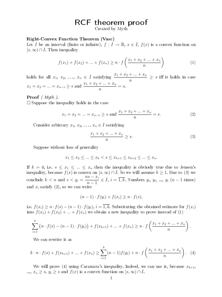 RCF Theorem Proof | PDF | Logical Consequence | Mathematical Analysis