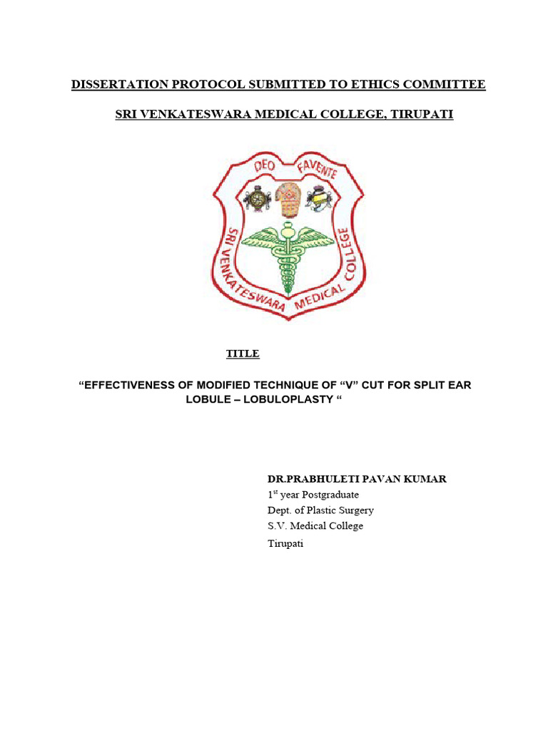 Pavan MCH Thesis Protocol | PDF | Ear | Surgery