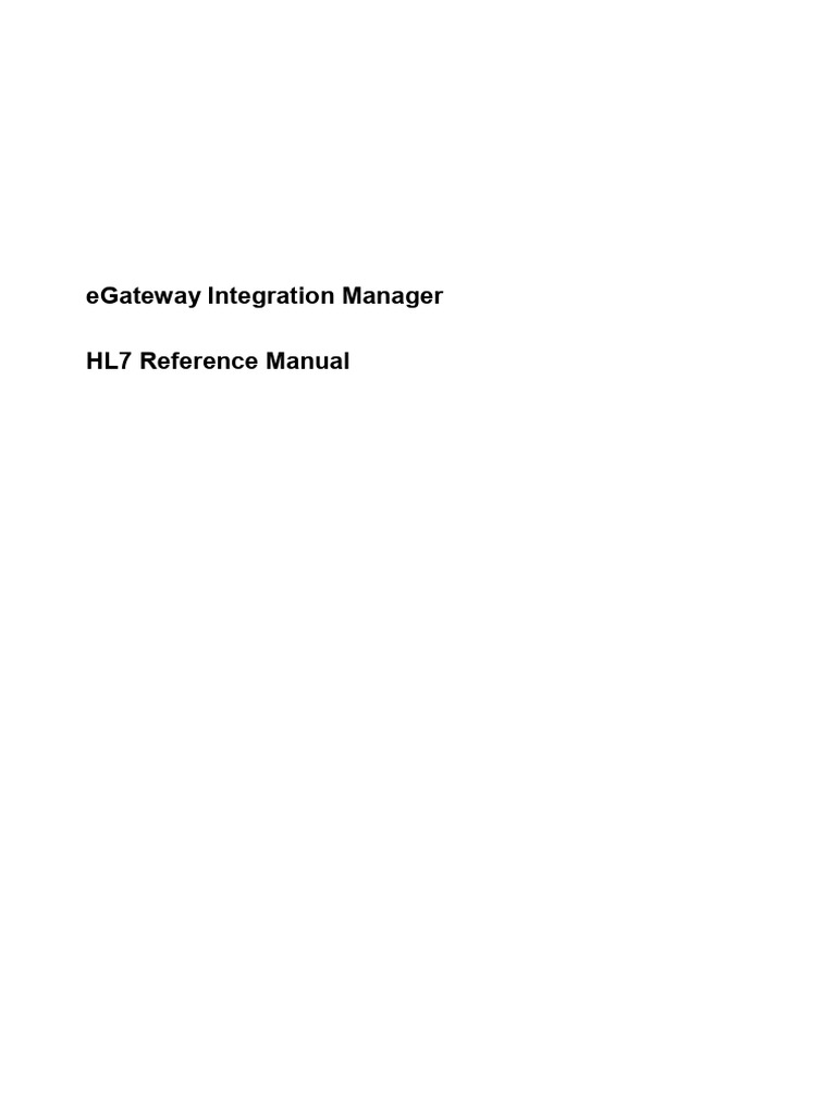 10 Egateway HL7 Reference Manual V16.0 | PDF | Computing