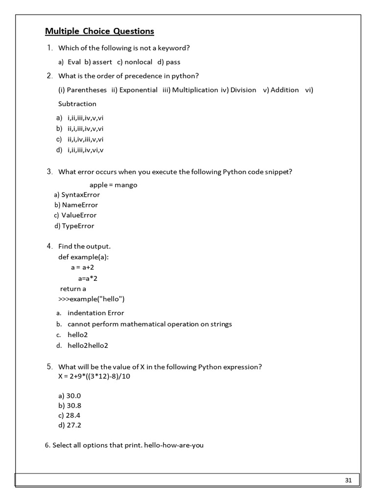 Revision Questions On Methods | PDF | Parameter (Computer Programming ...