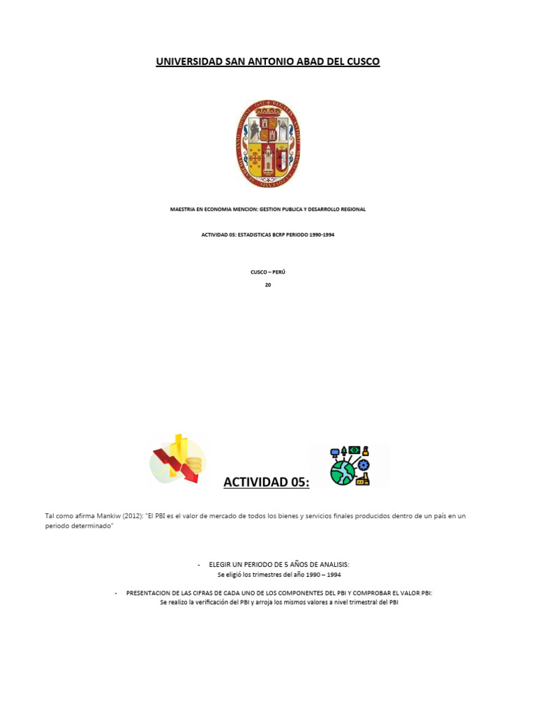 Actividad 05 | PDF | Producto Interno Bruto | Inflación