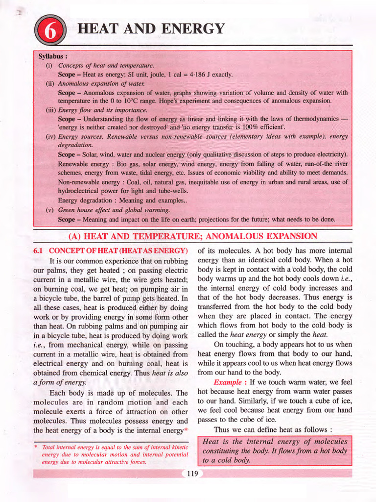 Class 9 Selina Physics Chapter 6 Heat and Energy | PDF | Career ...