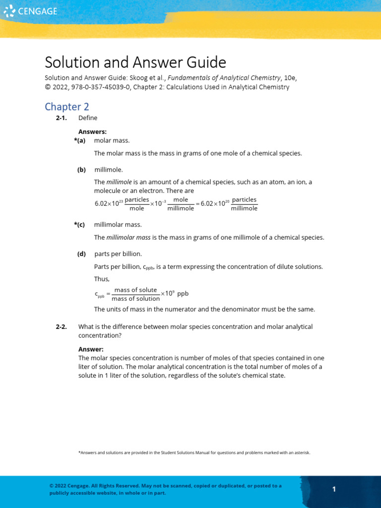 Skoog Fac 10e Sag Ch02 2 | PDF | Molar Concentration | Physical Sciences