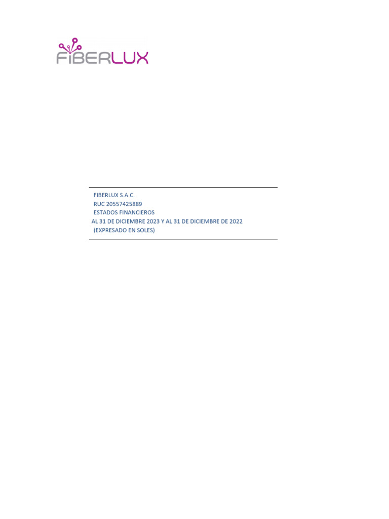 Eeff Fiberlux 2023 | PDF | Economía Financiera | Inversiones