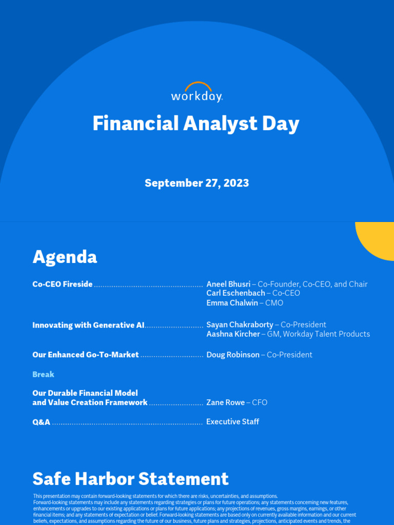 Workday 2023 Financial Analyst Day | PDF | Artificial Intelligence ... Workday 2023 Financial Analyst Day | PDF | Artificial Intelligence ...