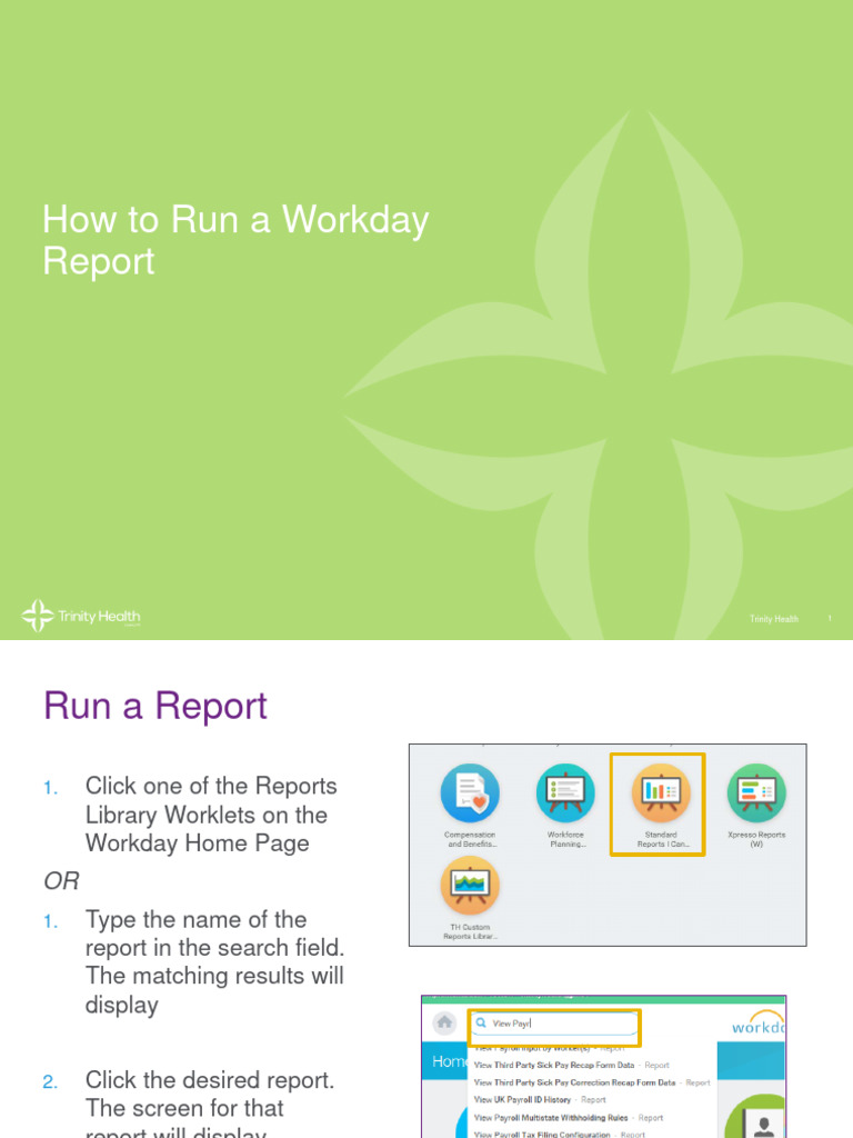 How To Run A Workday Report | PDF