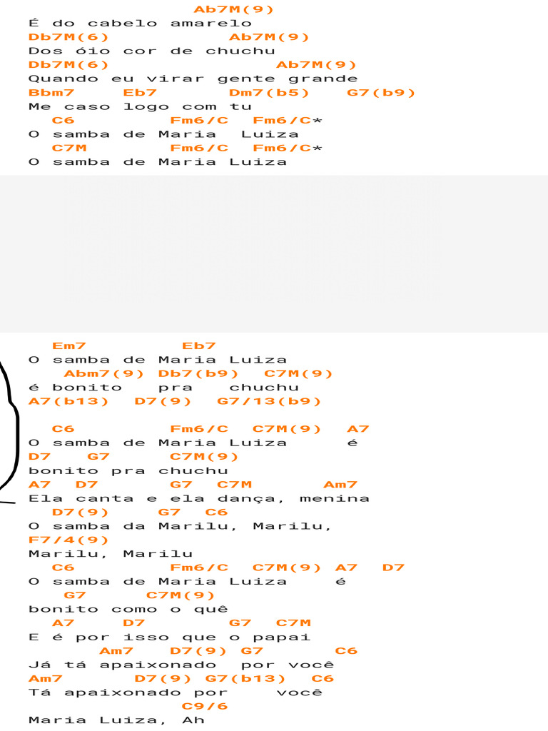 Samba de Maria Luiza - Tom Jobim - Cifra Club | PDF
