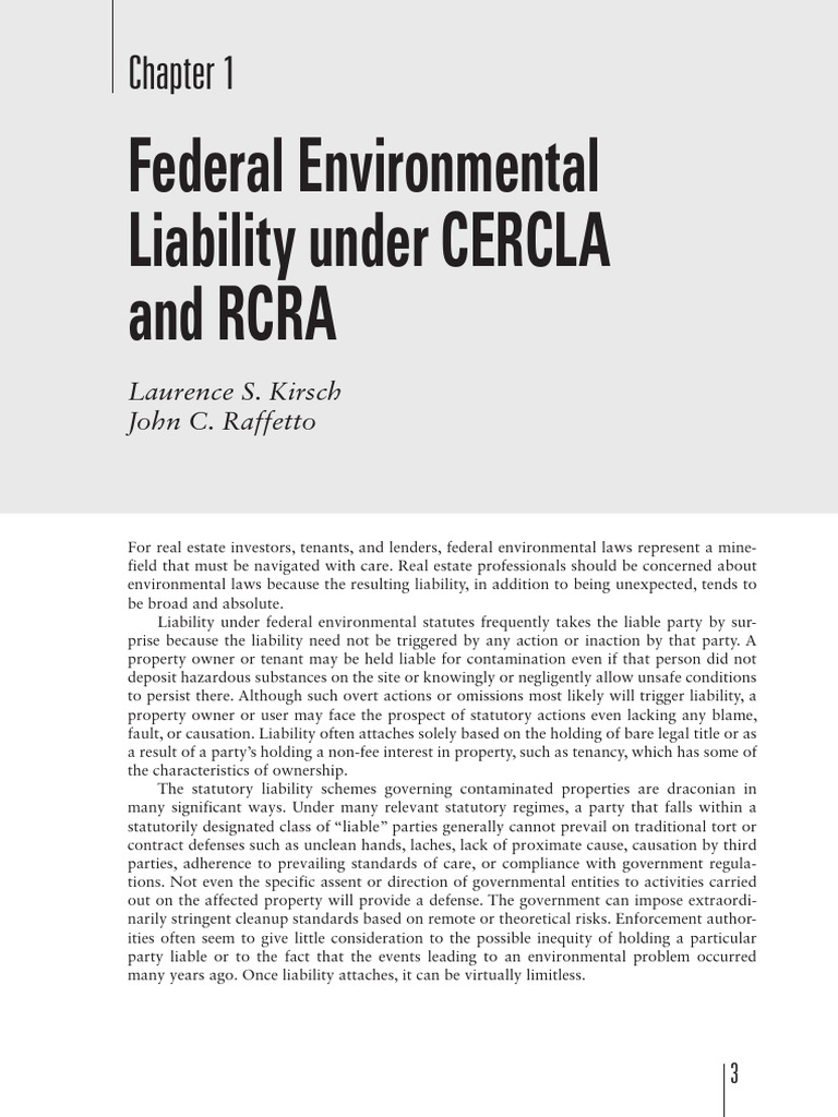 CYD 10 RCRA:CERCLA RESIDENTIAL. LIABILITYchap1-5350266 | PDF ...
