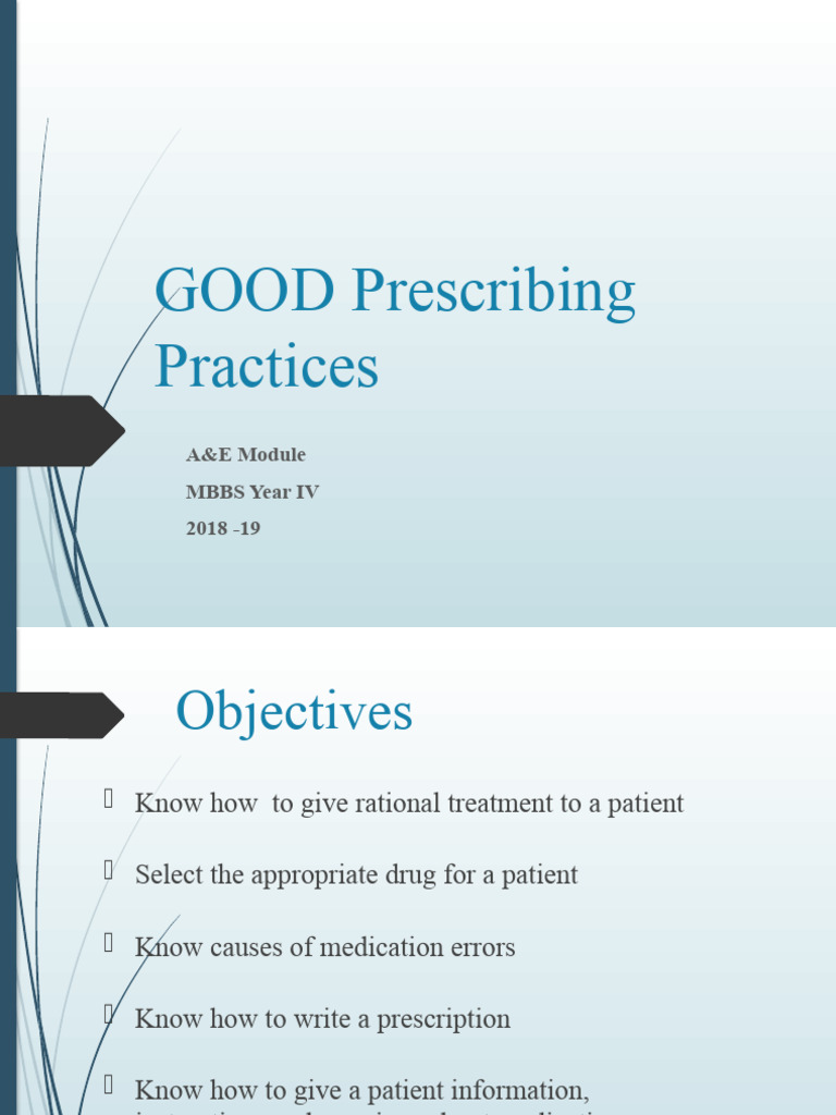 3.GOOD Prescribing Practices 2018-19 | PDF | Medical Prescription ...