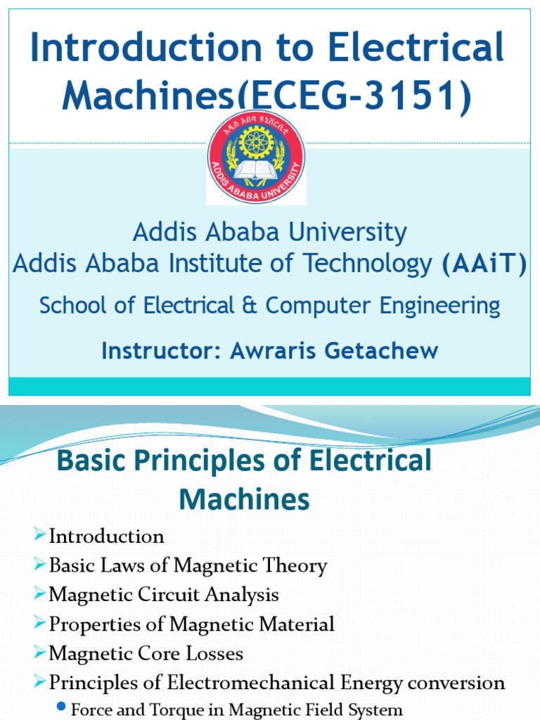 Chapter 1 Basic Principles of Electrical Machine | Download Free PDF ...