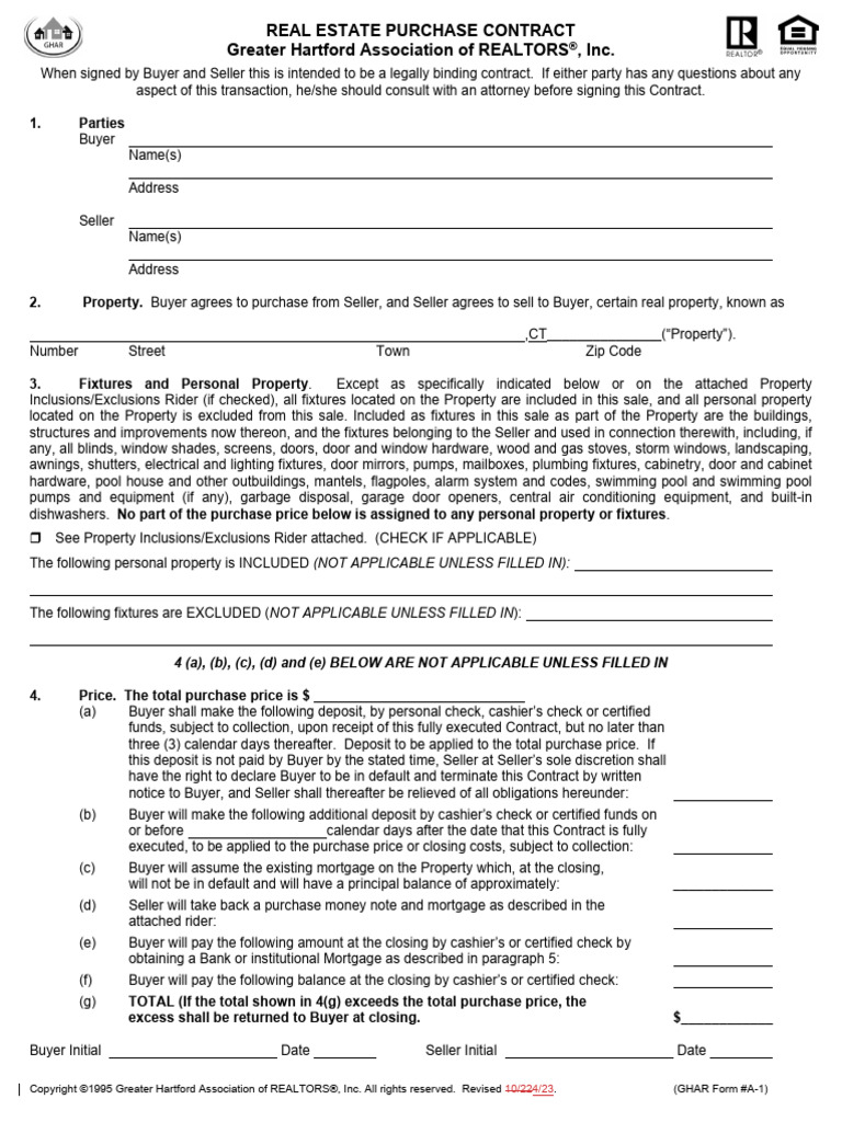 Form Redline Real Estate Purchase Contract | PDF | Mortgages | Title ...
