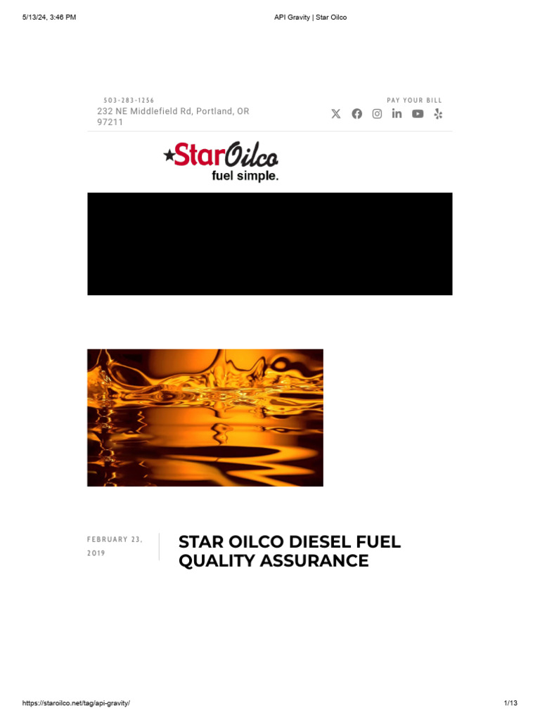 API Gravity - Star Oilco | PDF | Diesel Fuel | Hydrocarbons