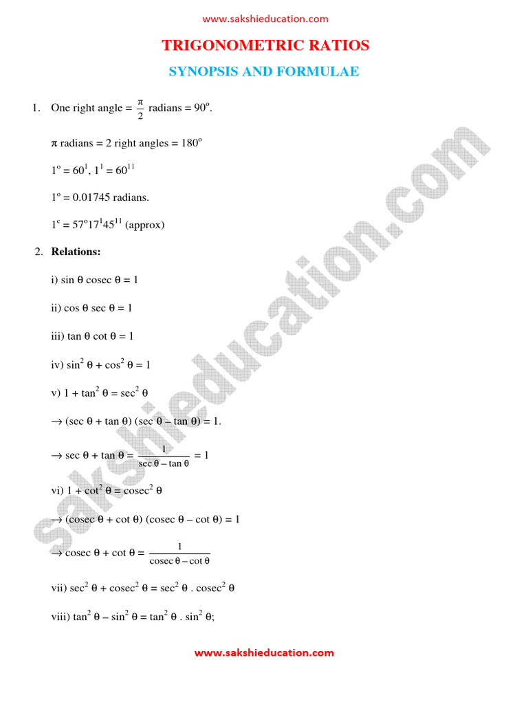 Trigonometric Ratios | PDF | Trigonometric Functions | Rotation