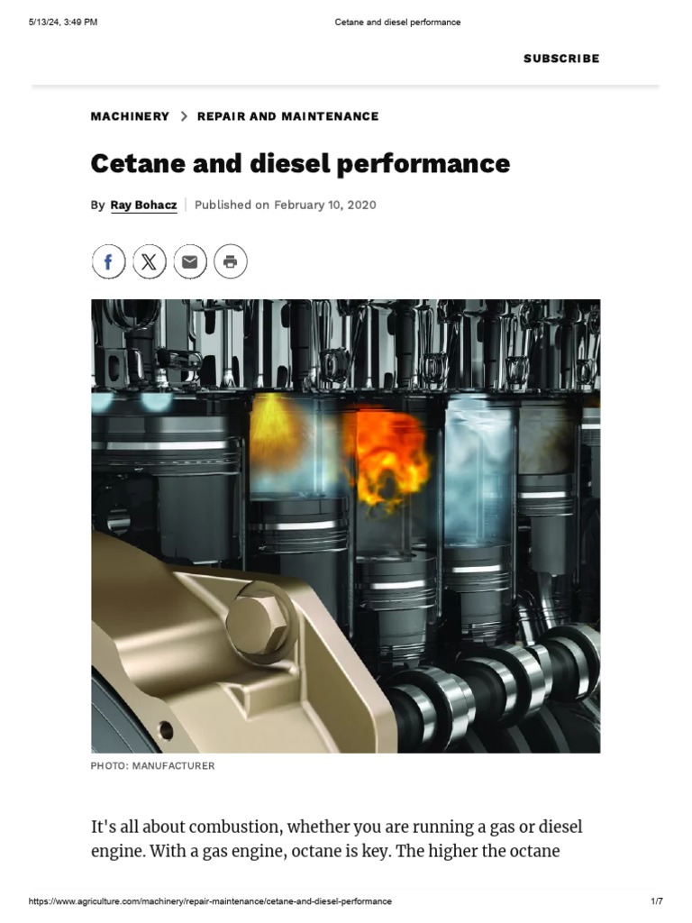 Cetane and Diesel Performance | PDF | Internal Combustion Engine ...