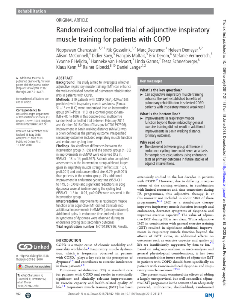 2018 - Randomised Controlled Trial of Adjunctive Inspiratory Muscle Traininng For Patients Wih ...