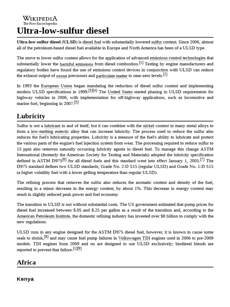 Ultra-low-sulfur_diesel | Download Free PDF | Diesel Fuel | Fuels Ultra-low-sulfur_diesel | Download Free PDF | Diesel Fuel | Fuels