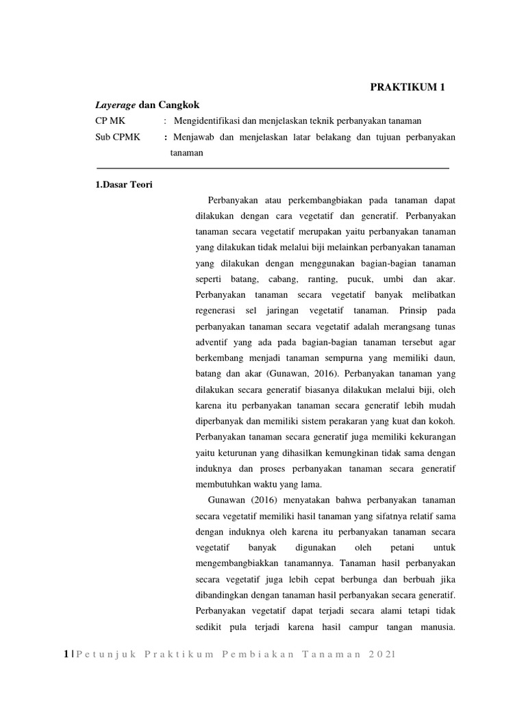 Modul Acara 1 Layerage Dan Cangkok | PDF | Griya & Taman | Sains & Matematika