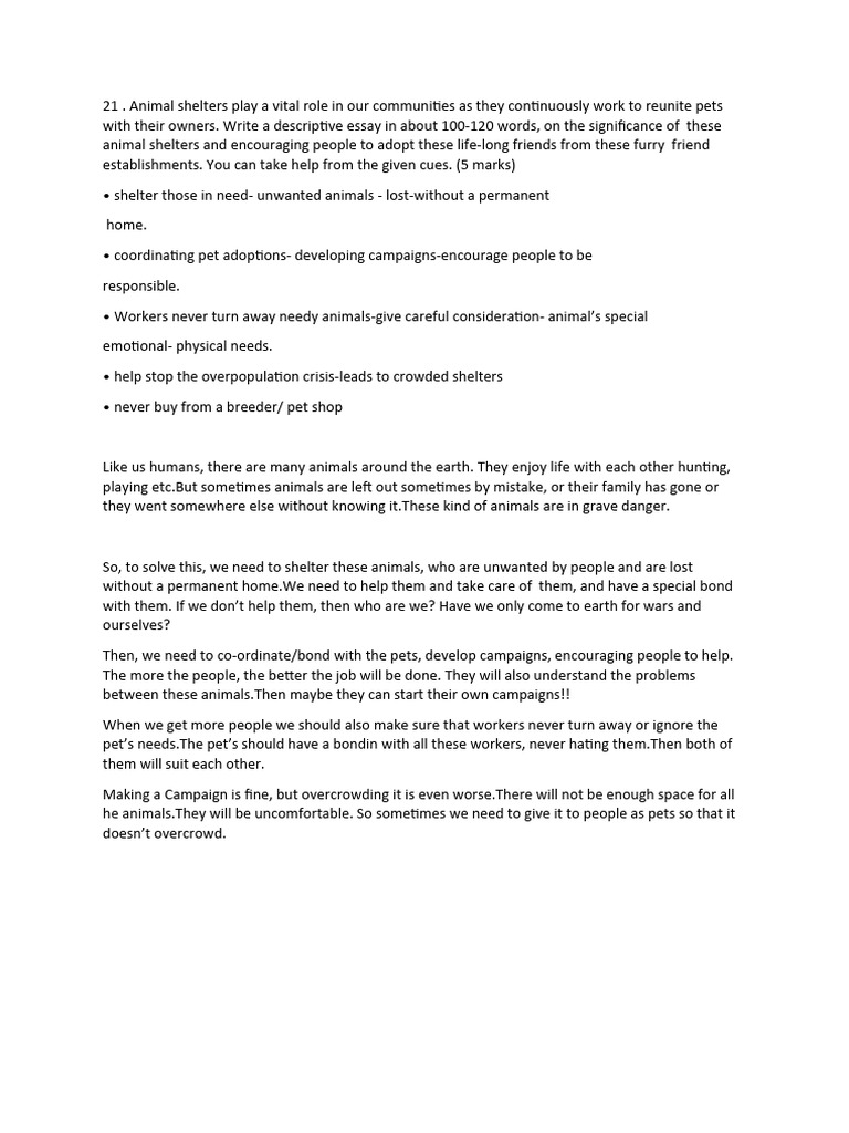 21 Qeustion Animal Shelters | PDF