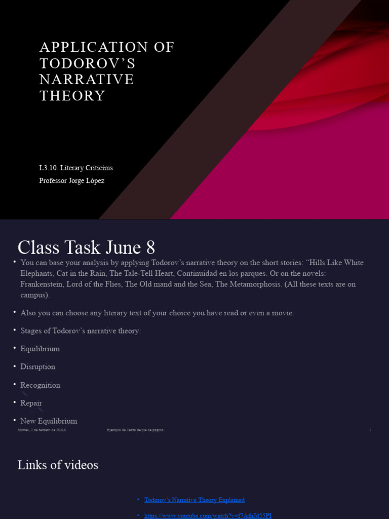 Application of Todorovâ s narrative Theory | PDF