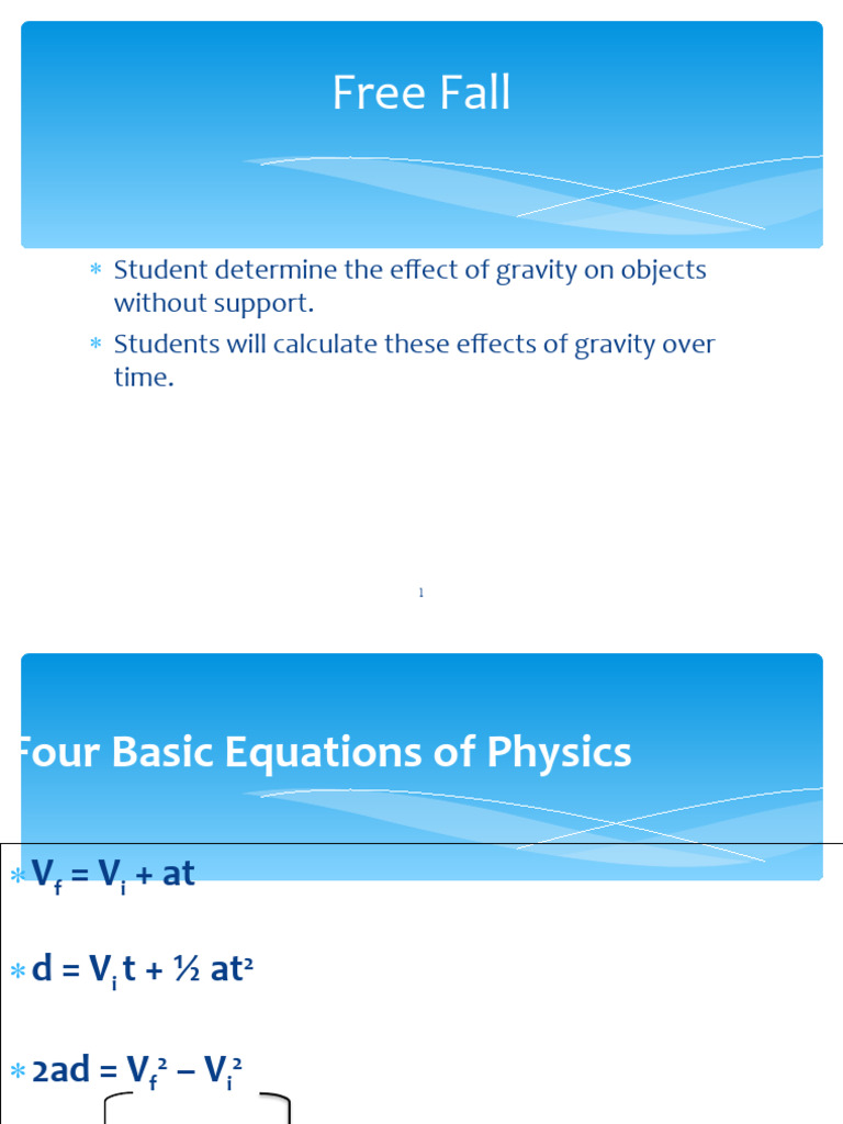 Free Fall Powerpoint | PDF | Gravity | Theoretical Physics