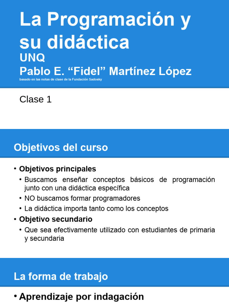 Presentacion Clase1 | Descargar gratis PDF | Informática | Aprendizaje