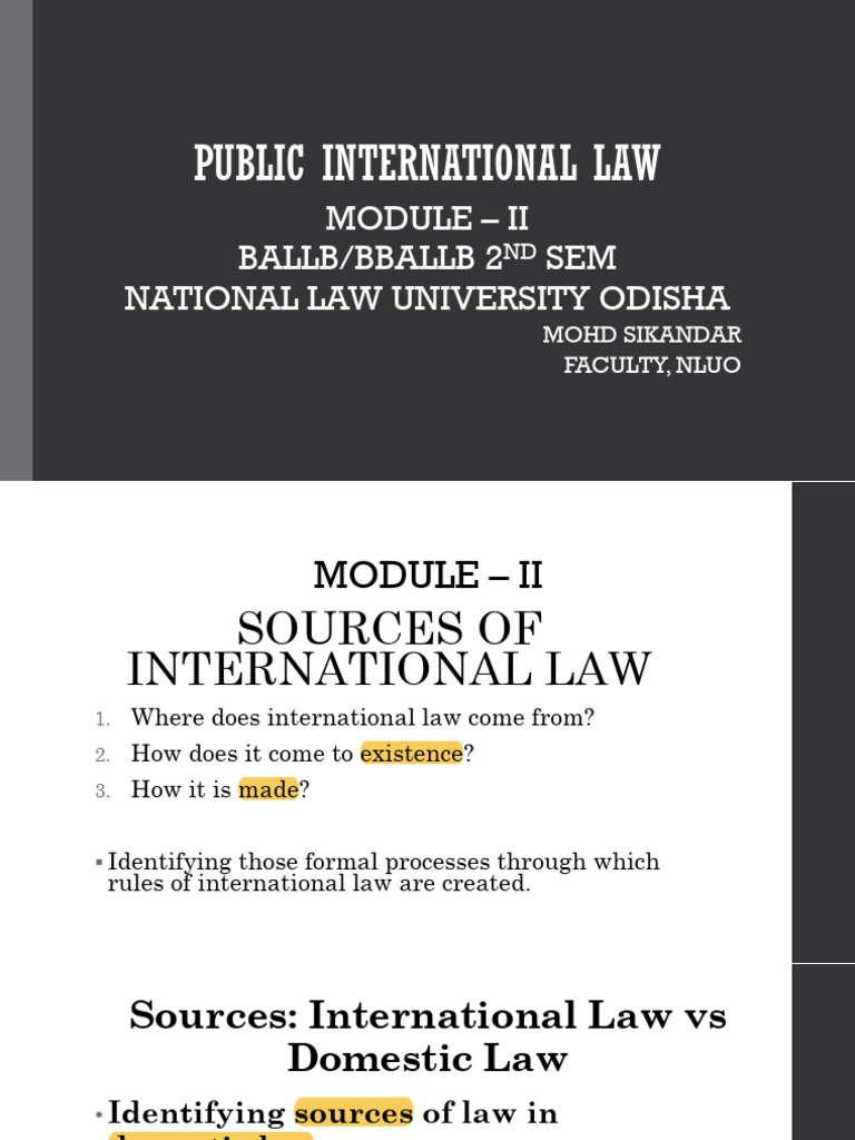 Public International Law (Module-II) | PDF | International Law | Treaty