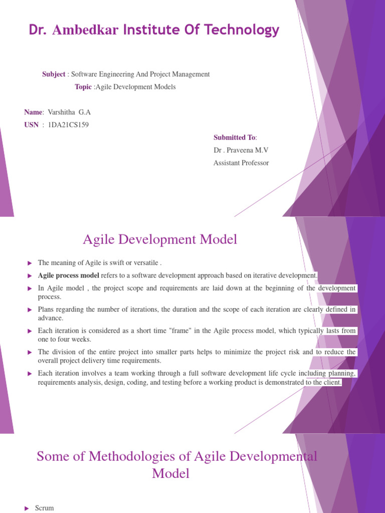 Dr. Ambedkar Institute of Technology:: Software Engineering and Project Management:Agile ...