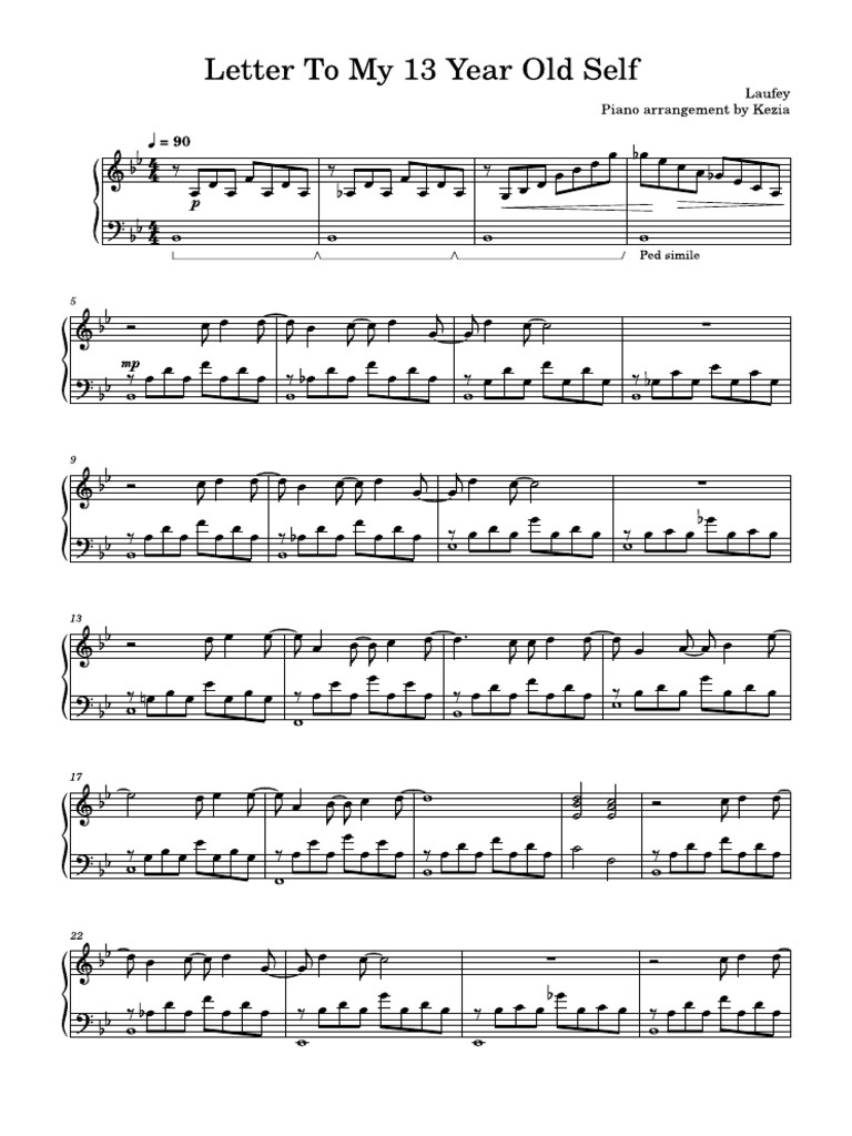 Letter To My 13 Year Old Self - Laufey | PDF
