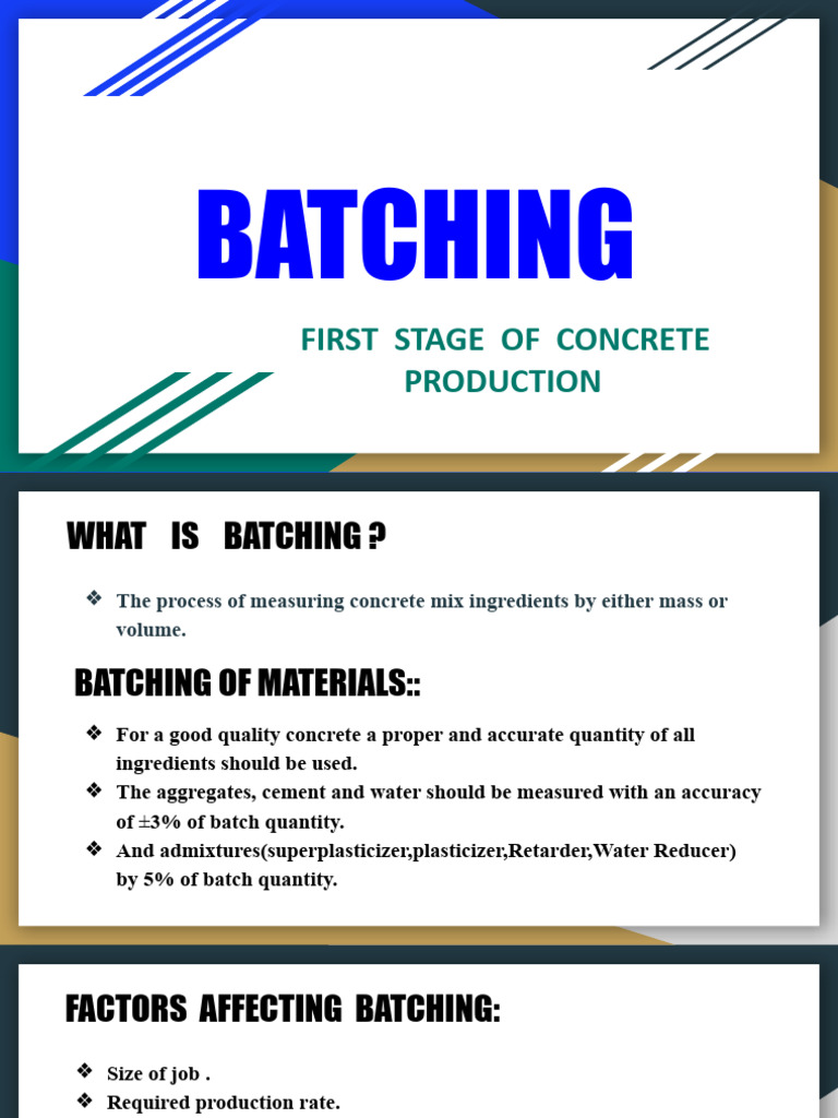 BATCHING | PDF | Concrete | Materials