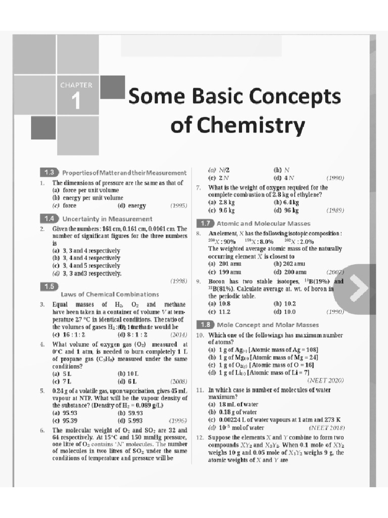 Some Basic Concepts Of Chemistry 1 Pdf