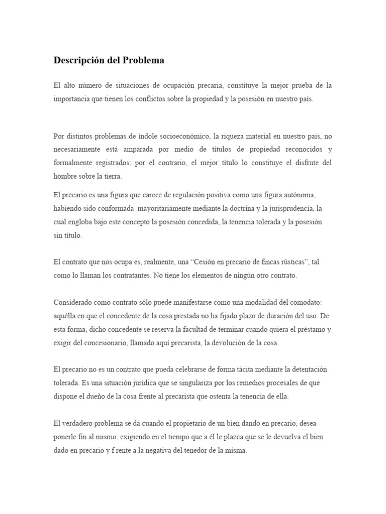 Descripción Del Problema | PDF | Propiedad | Justicia