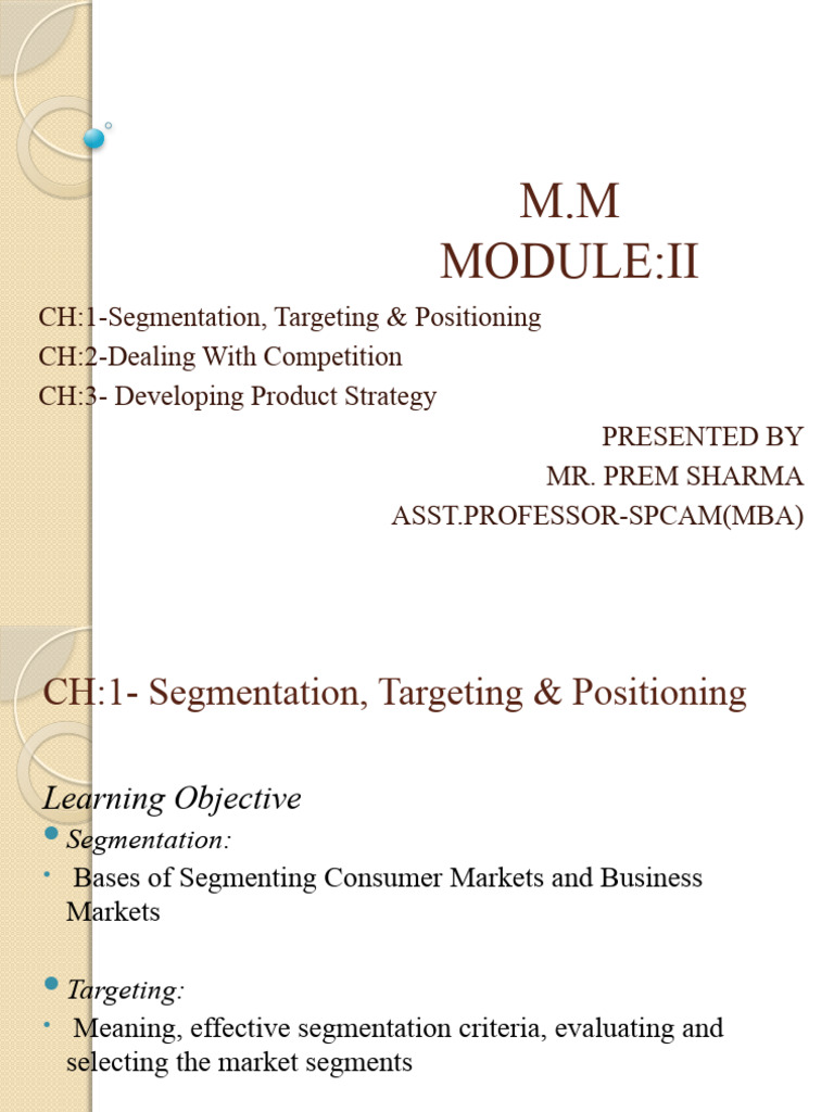 Share MM Module 2 | PDF | Market Segmentation | Brand