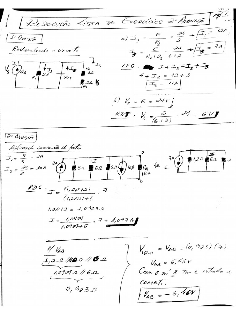 Gabarito Circuito Av2 | PDF